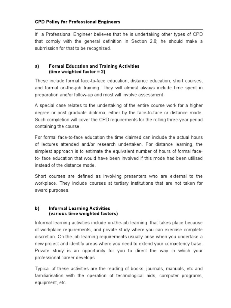 CPD 002 Revised | PDF | Professional Development | Distance Education
