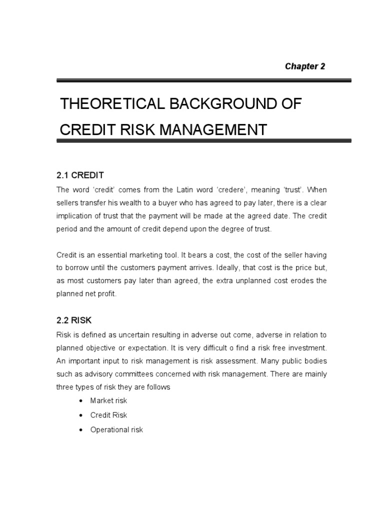 Theoretical Background of Credit Risk Management | PDF | Credit Risk ...