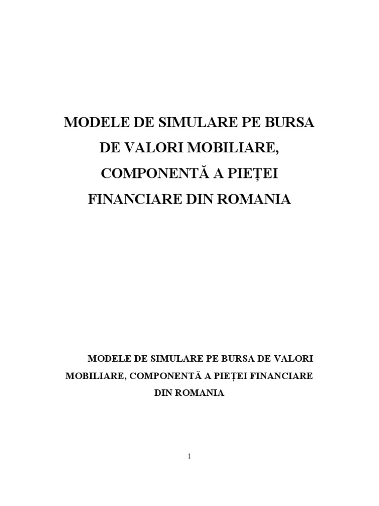 Modele de Simulare BVB | PDF