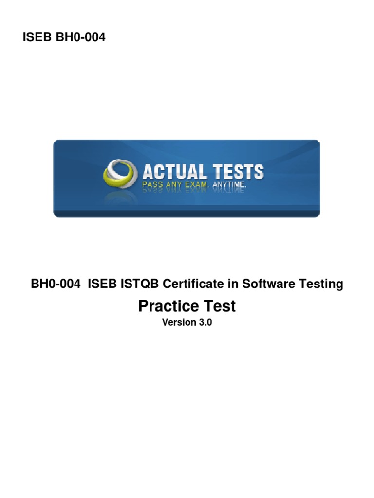 Iseb Isqtb - Foundation Cert Bh0-004 | Download Free PDF | Software ...