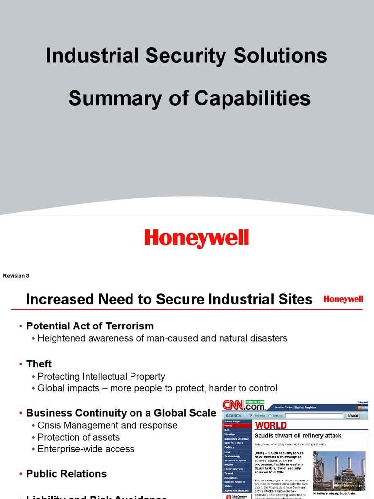 Industrial Security Solutions Summary of Capabilities: Revision 3 | PDF ...