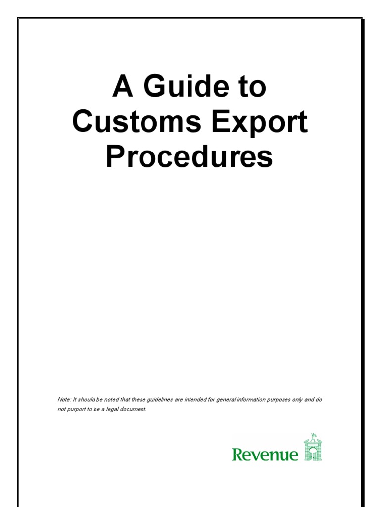 Export Procedures Guide | Customs | Exports