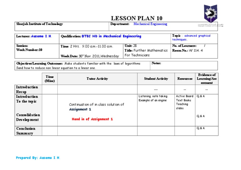 Advanced Graphical Techniques Lesson Plan | PDF