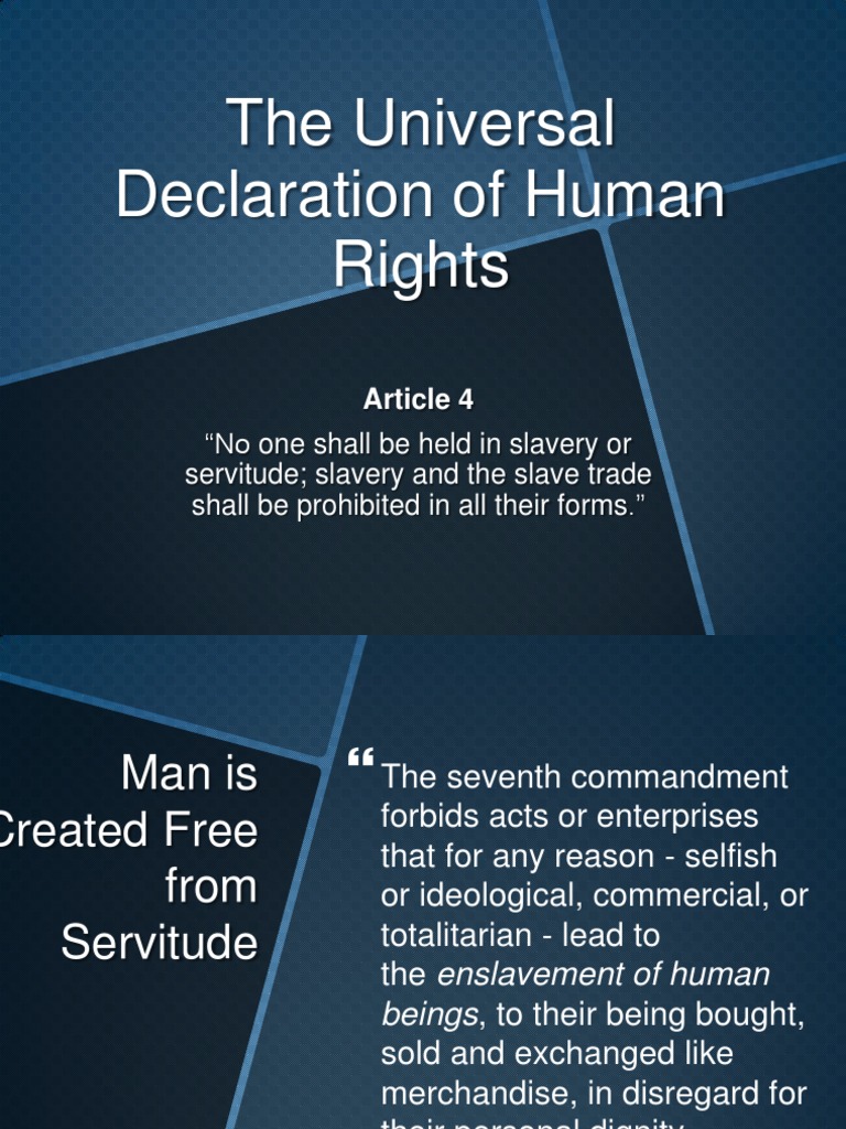 The Universal Declaration of Human Rights Article 4 | PDF | Dignity ...