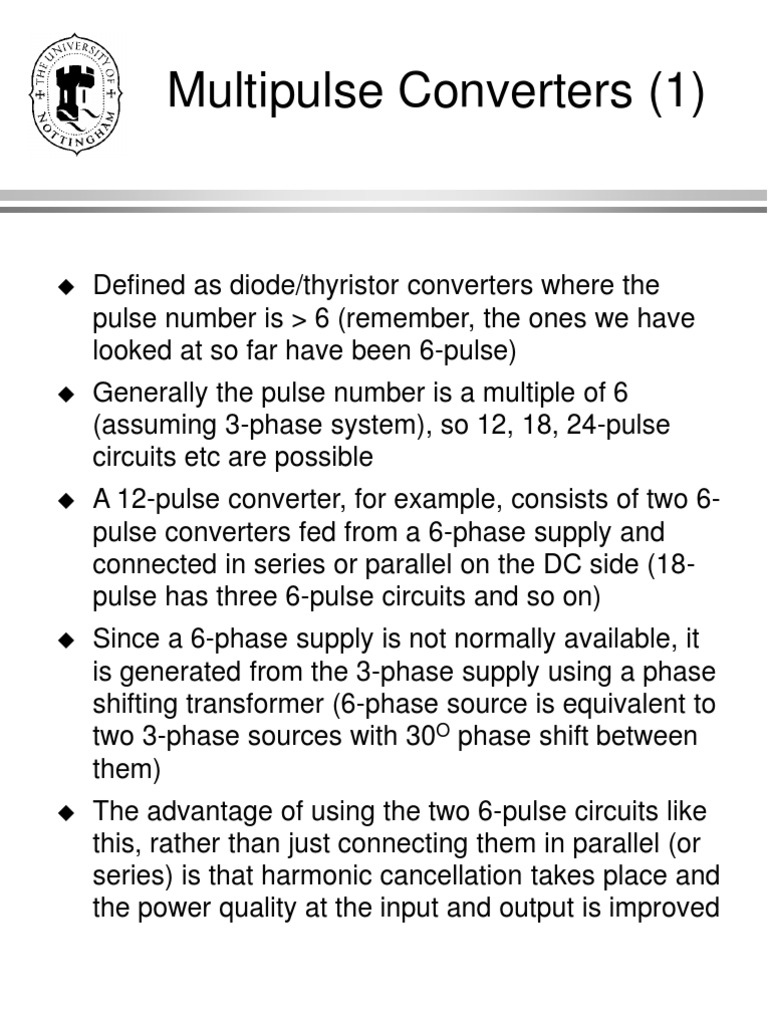 Multi Pulse Converter | PDF | Transformer | Series And Parallel Circuits