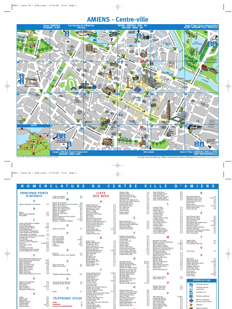 Plan détaillé du centre-ville d'Amiens | PDF