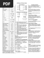 MCAT Physics Equation Reference Sheet | PDF | Lens (Optics) | Force
