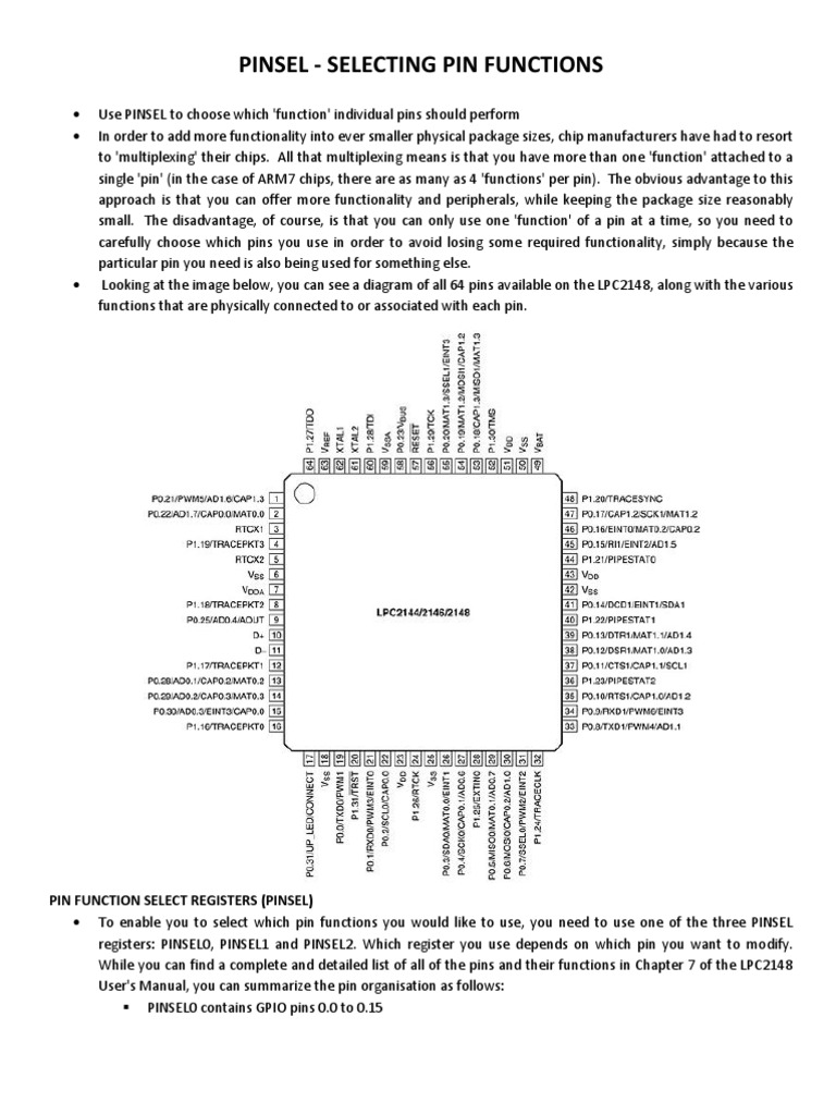 PIN Select in LPC2148 | PDF | Computer Hardware | Digital Electronics