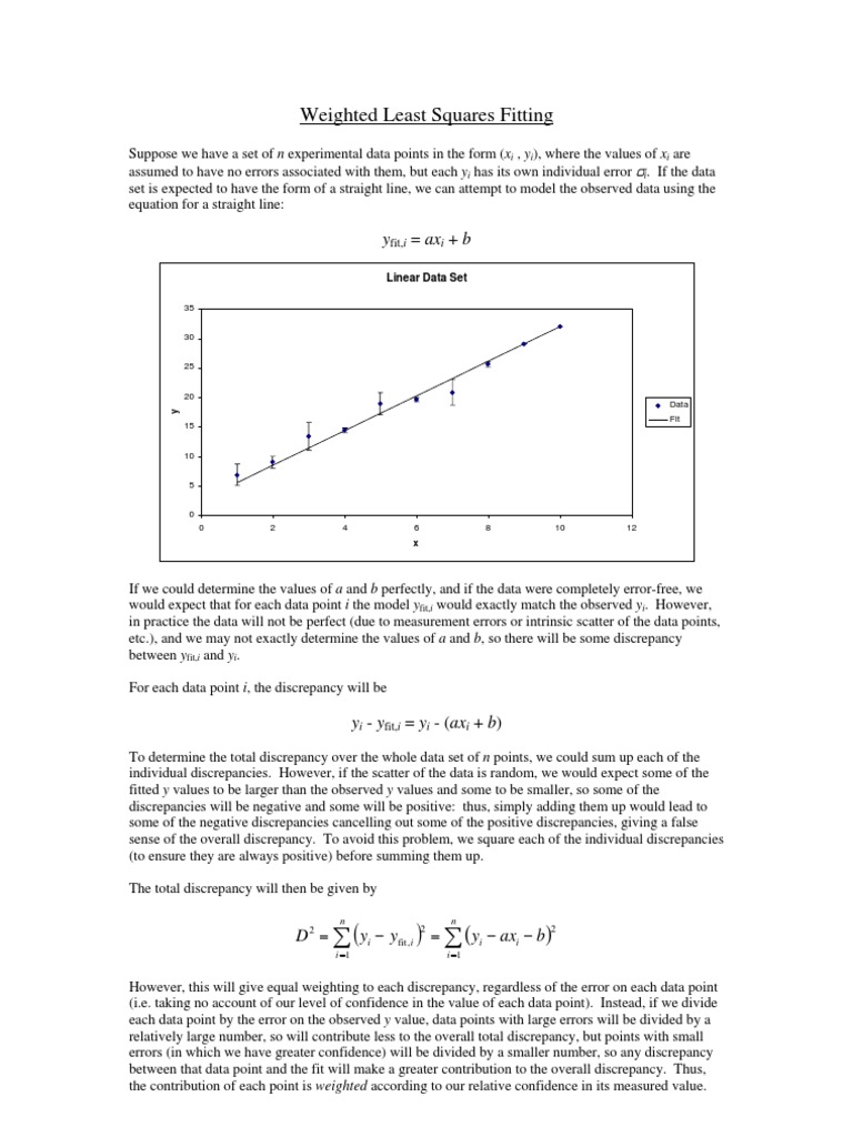 Weighted Least Squares Fitting | PDF | Errors And Residuals | Least Squares