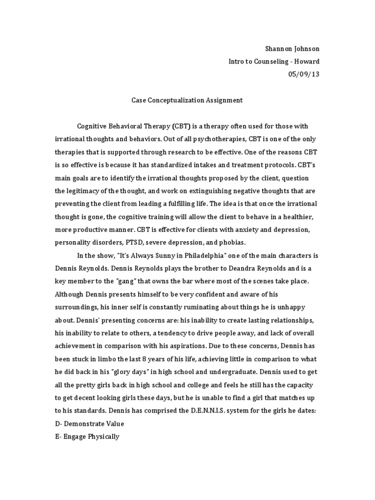 Case Conceptualization | PDF | Cognitive Behavioral Therapy ...