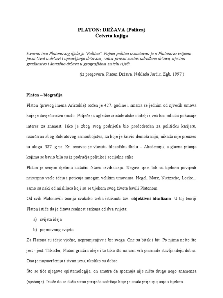 Platon Drzava | PDF
