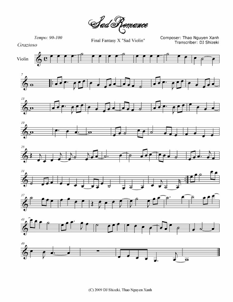 Thao Nguyen Xanh - Sad Romance | PDF