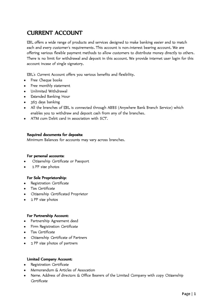 Current Account | Download Free PDF | Deposit Account | Interest