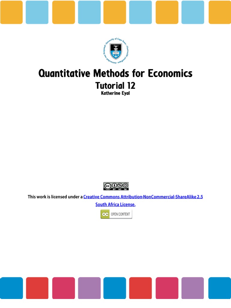 Introduction To Econometrics Tutorial Pdf Ordinary Least Squares Heteroscedasticity 8324