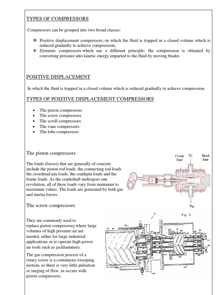 Types of Compressors | PDF | Gas Compressor | Pump
