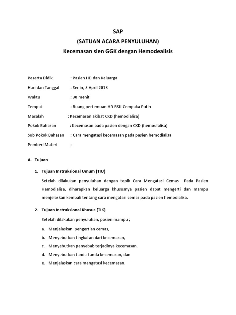 Tugas SAP Cemas HD | PDF