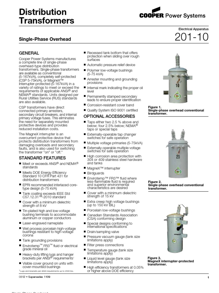 Distribution Transformers: Single-Phase Overhead