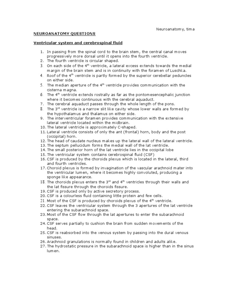 Neuroanatomy MCQs and Answers Guide | PDF | Basal Ganglia ...