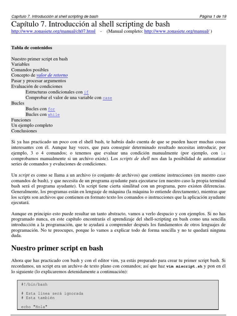 Introducción al Shell Scripting Bash | PDF | Interfaz de línea de comando | Comillas