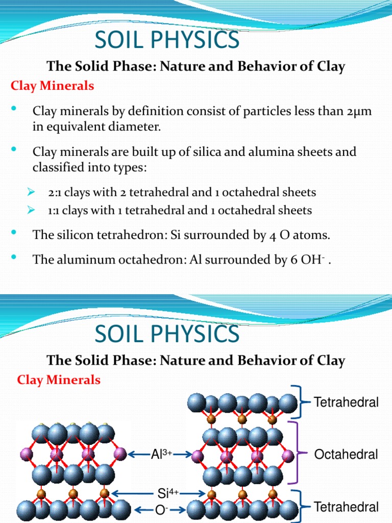 Soil Physics: The Solid Phase: Nature and Behavior of Clay | PDF | Clay ...