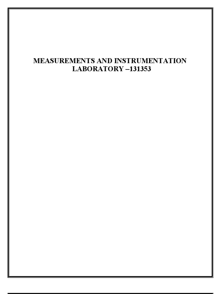 Measurements and Instrumentation Lab Manual | PDF | Inductance ...