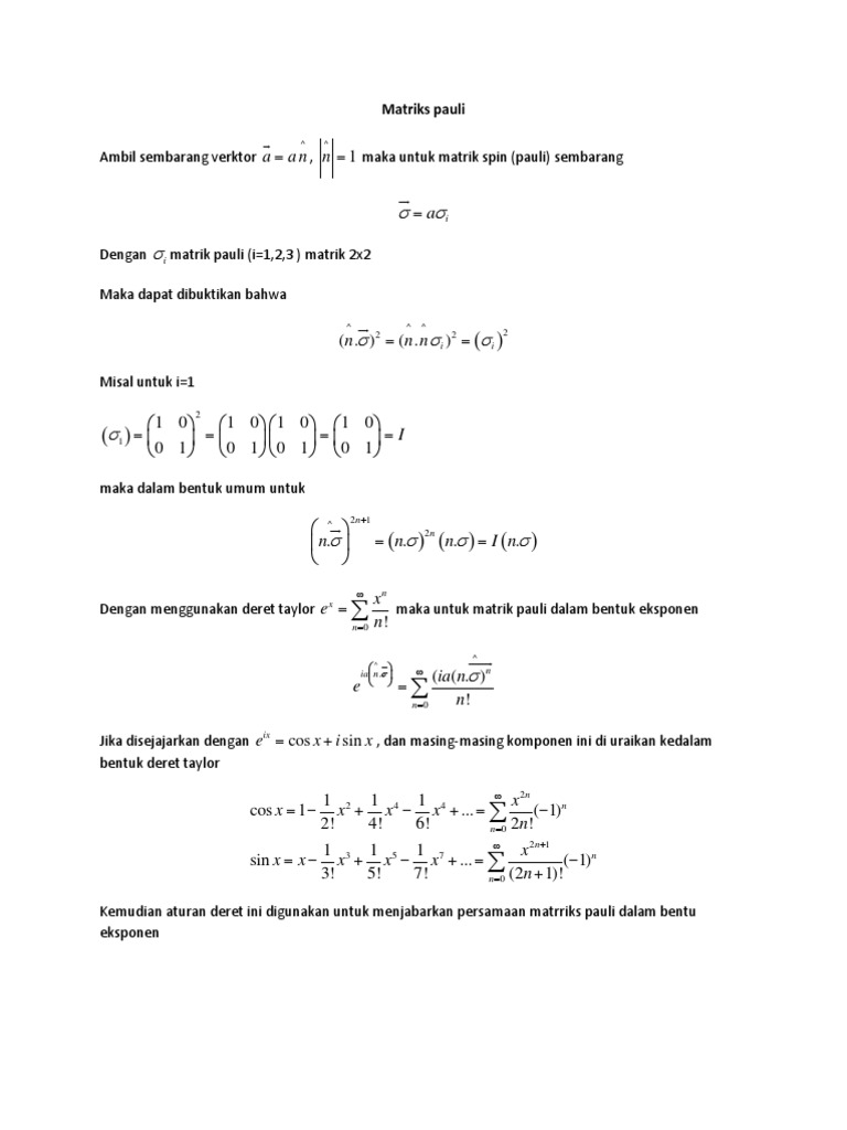 Matriks Pauli | PDF