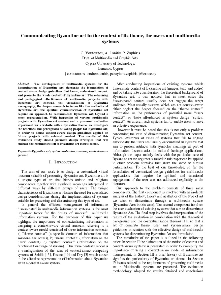 Voutounos, Lanitis, Zaphiris - Unknown - Communicating Byzantine Art in ...