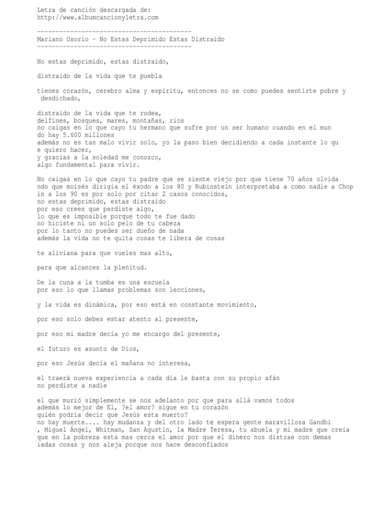 Mariano Osorio - No Estas Deprimido Estas Distraido | PDF | Felicidad | Amor