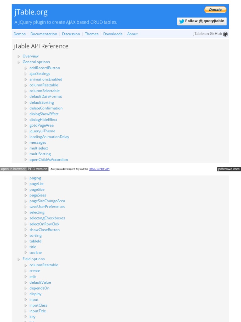 Jtable Org Apireference Overview Pdf Html Element Java Script 3476