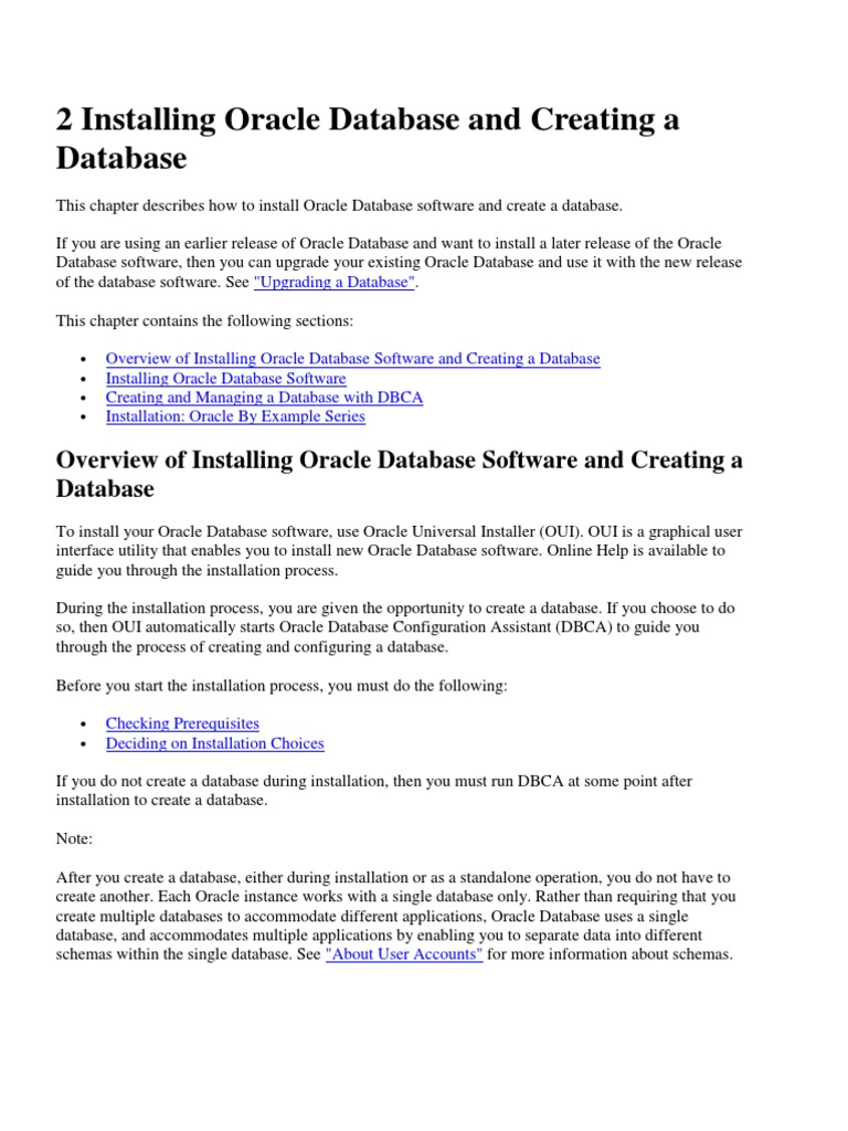 2 Installing Oracle Database and Creating A Database | PDF | Character Encoding | Oracle Database