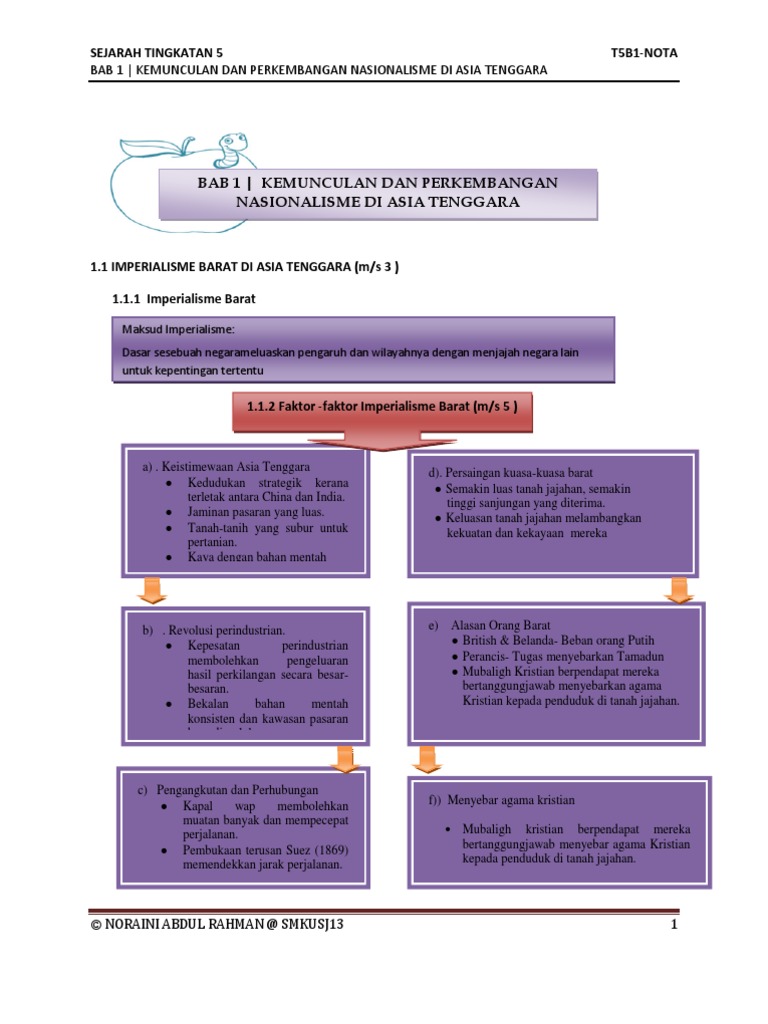 Sejarah Form 5 Bab 1 | PDF