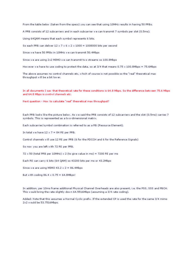 LTE Throughput | PDF | Bit Rate | Mimo