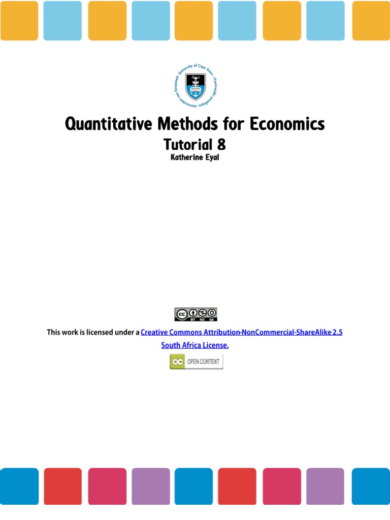 Introduction To Econometrics Tutorial 3 Pdf Coefficient Of Determination Regression Analysis