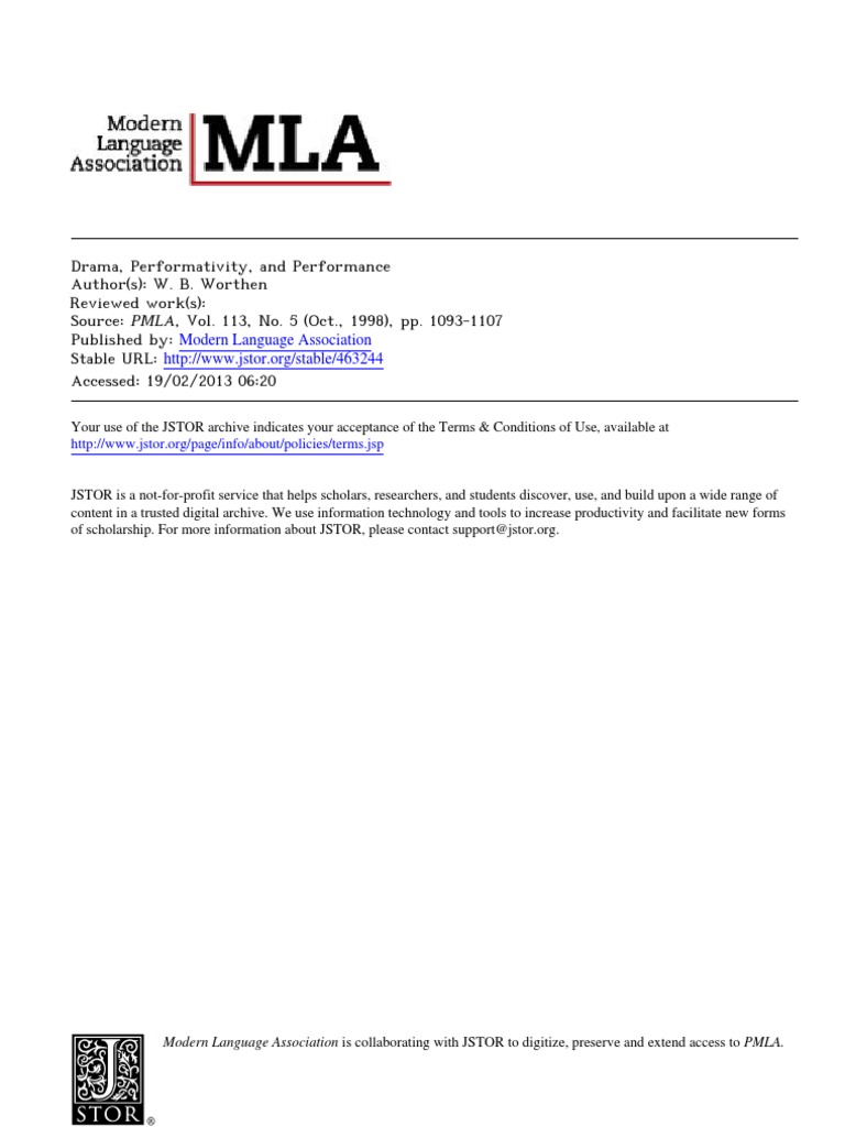 Drama Performativity and Performance | PDF | Ethnography | Theatre