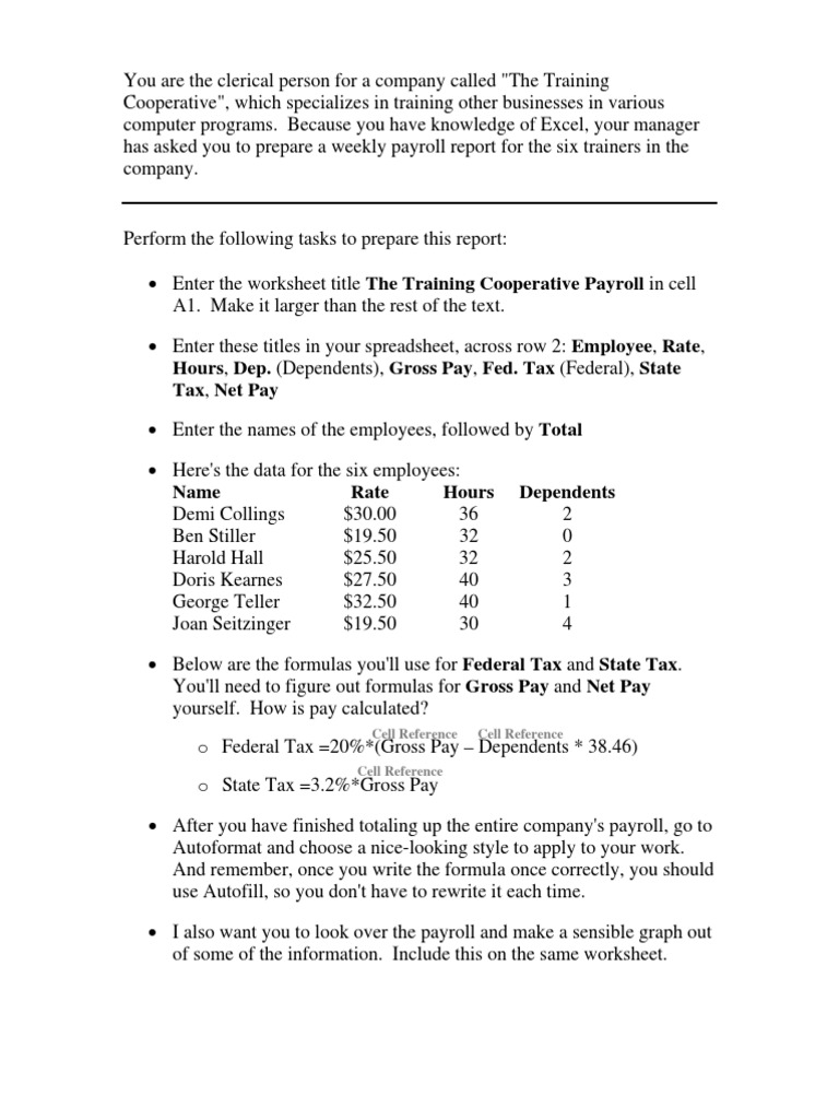 2-Training Cooperative Payroll Lesson | PDF | Payroll | Spreadsheet