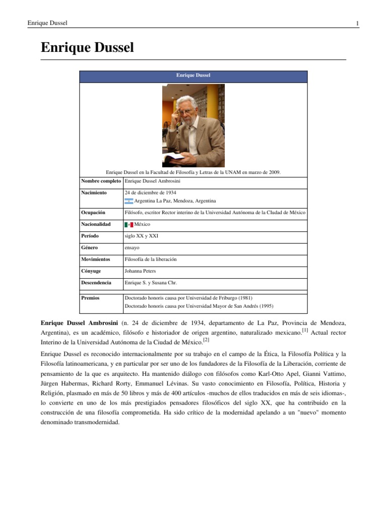 Enrique Dussel PDF | PDF | Academia | Science