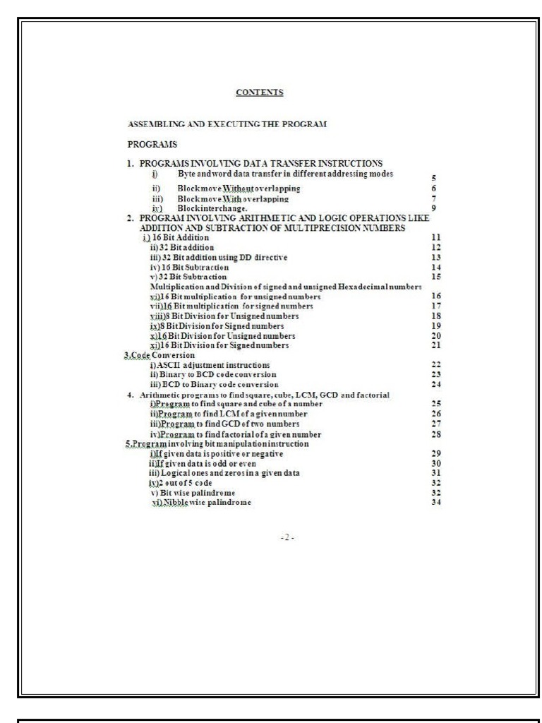 Microprocessor 8086 Program Manual | PDF | Division (Mathematics) | Binary Coded Decimal