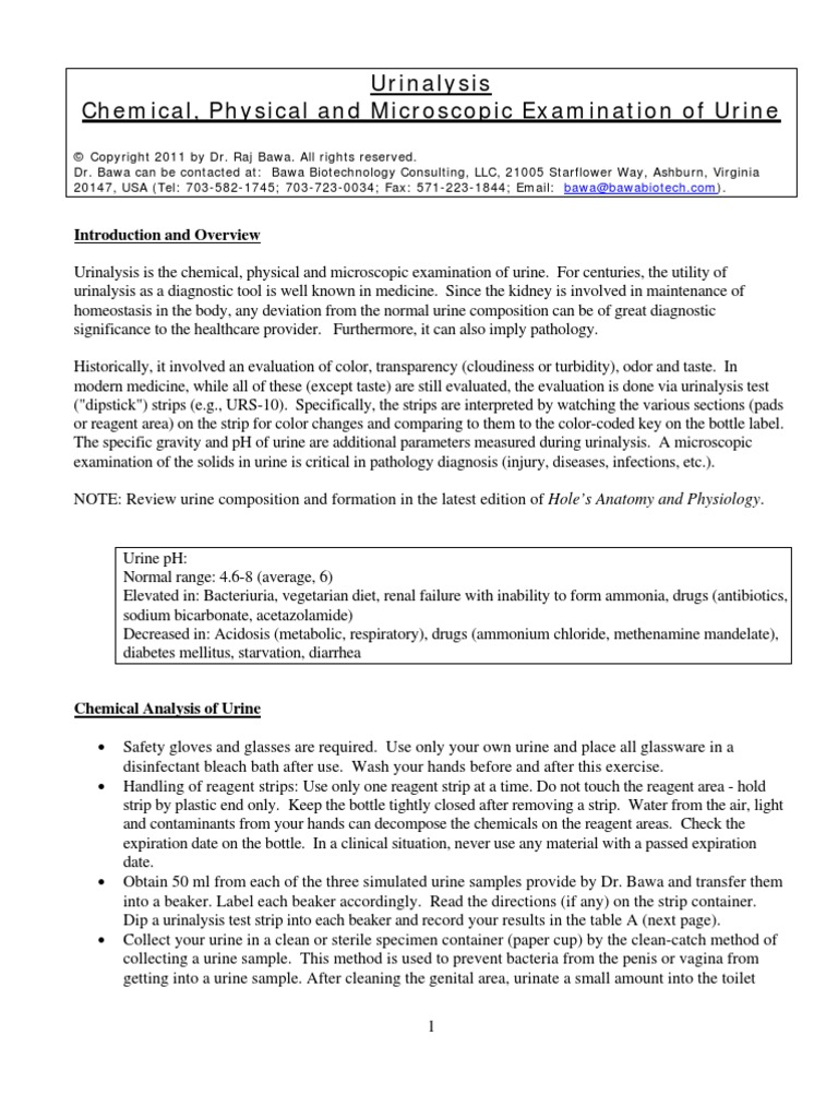 Urinalysis - Chemical, Physical and Microscopic Examination of Urine ...