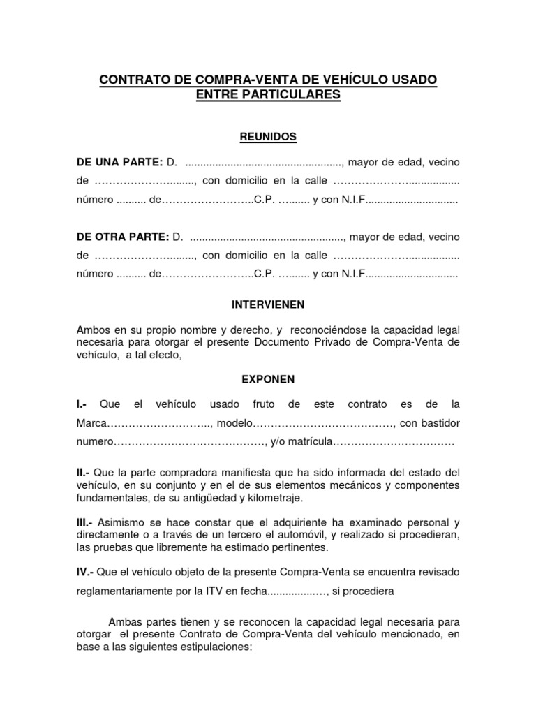 Contrato de Compra Venta Vehiculos.usados