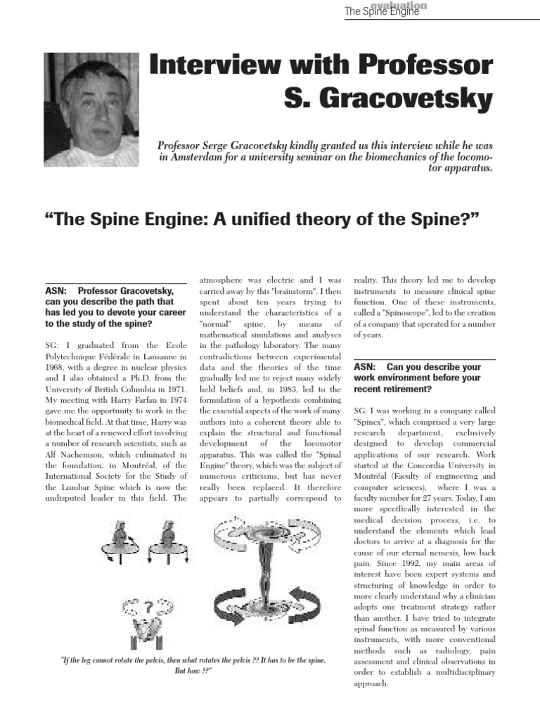 The Spine Engine: Gracovetsky Interview | PDF | Vertebral Column ...