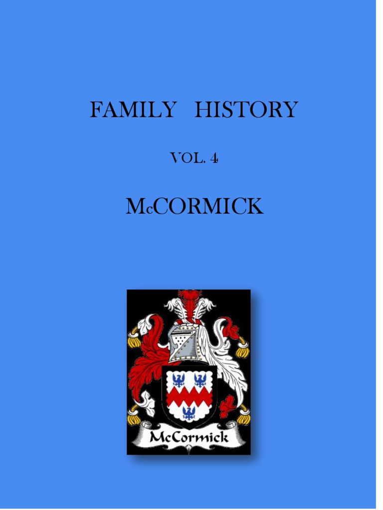 Mccormick Family History | PDF | Genealogy