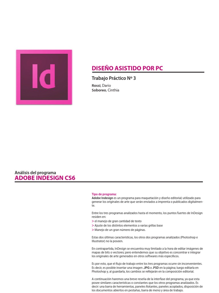 Análisis de Adobe InDesign CS6 | PDF | Adobe InDesign | Formato de ...