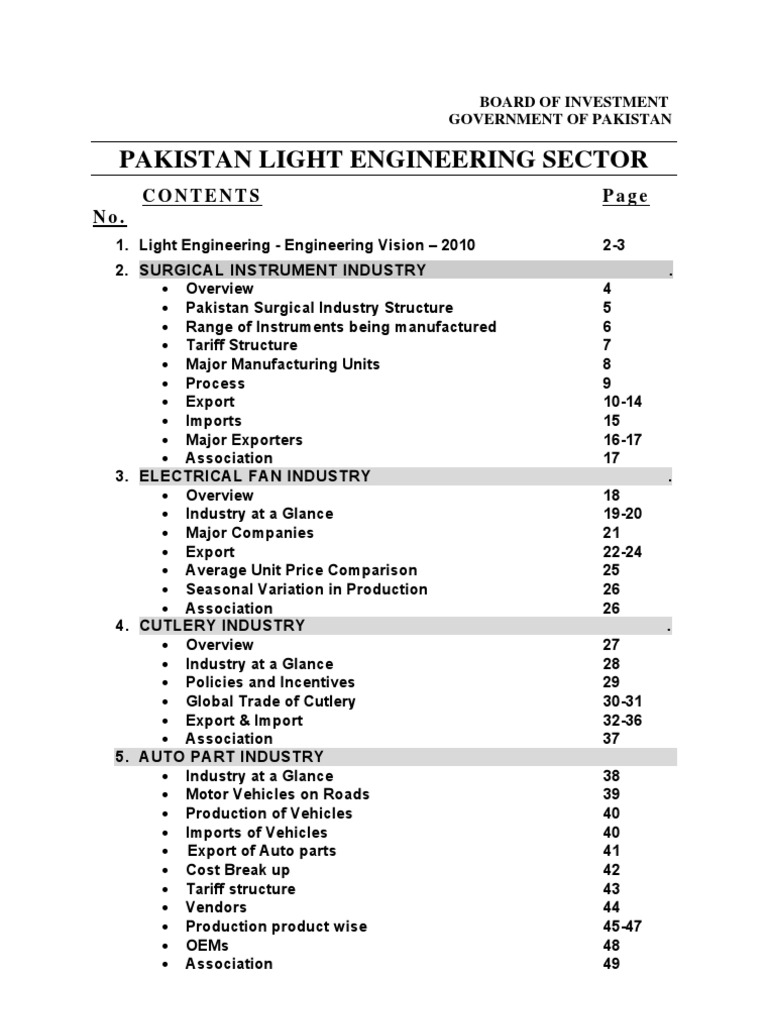 Light Engineering | PDF | Cutlery | Exports