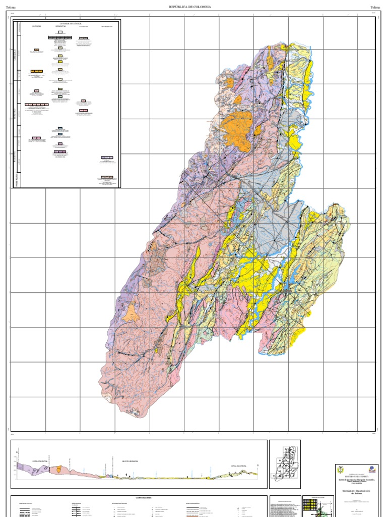 Mapa_geologico_dptal_Tolima[1] | Geología | Geología estructural