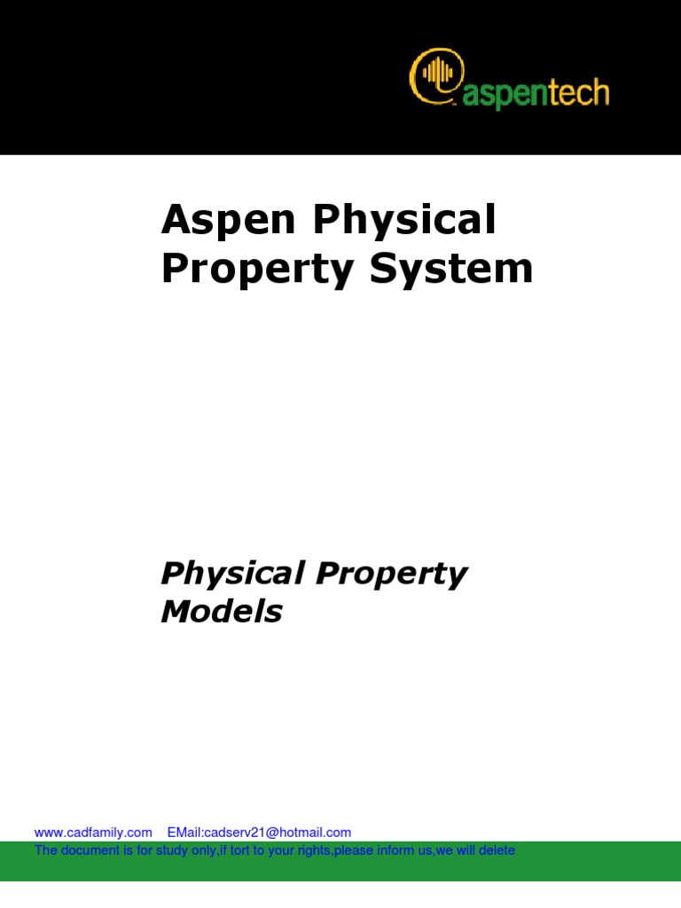 Aspen Phys Prop Models V7 - 0-Ref | PDF | Temperature | Heat Capacity