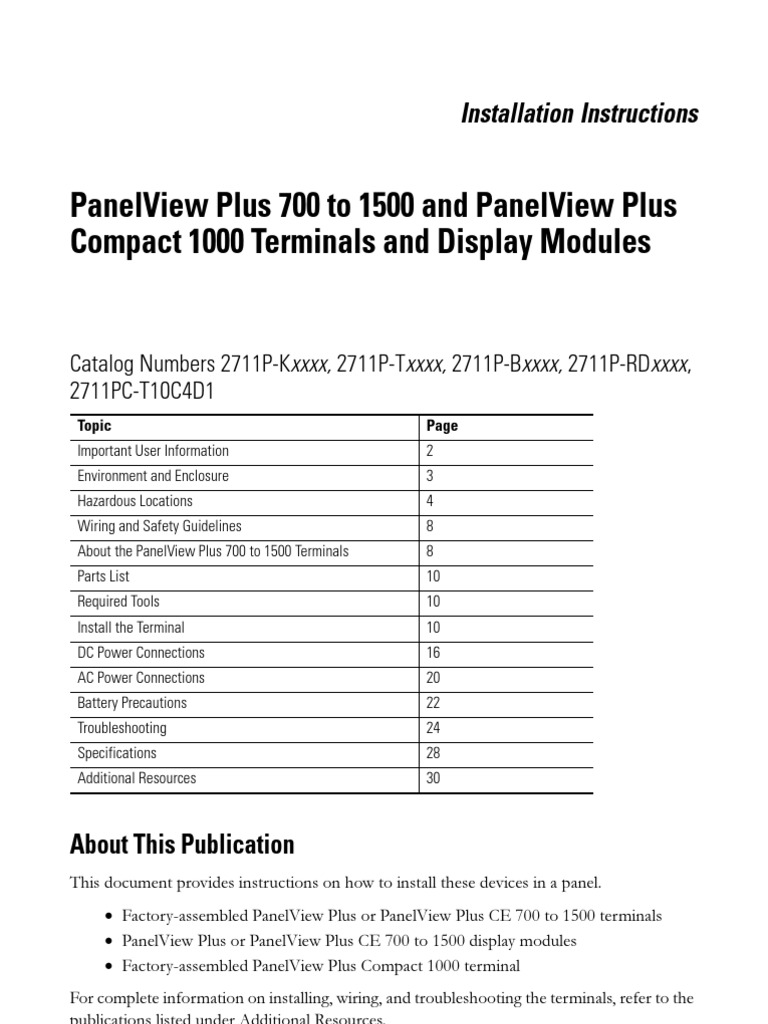 Panel View 1000 Plus | PDF | Electrical Wiring | Power Supply