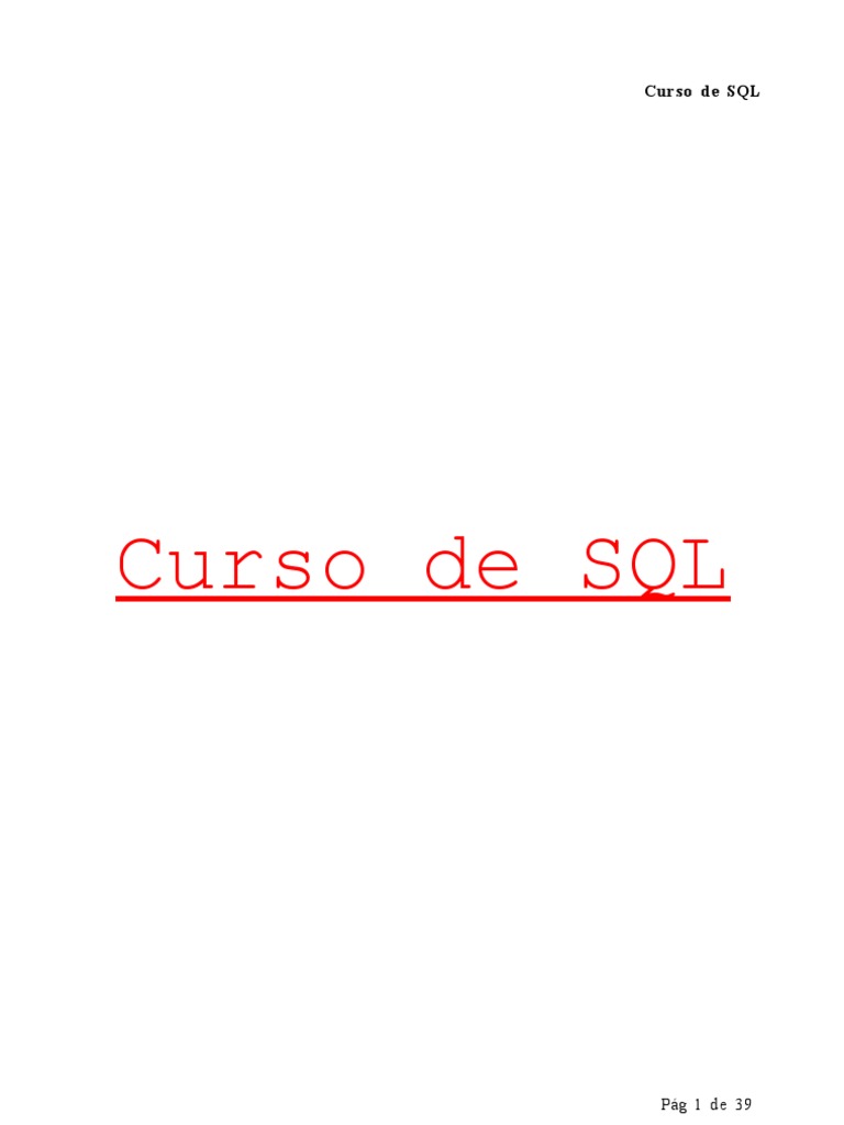 Curso - SQL Basico | PDF