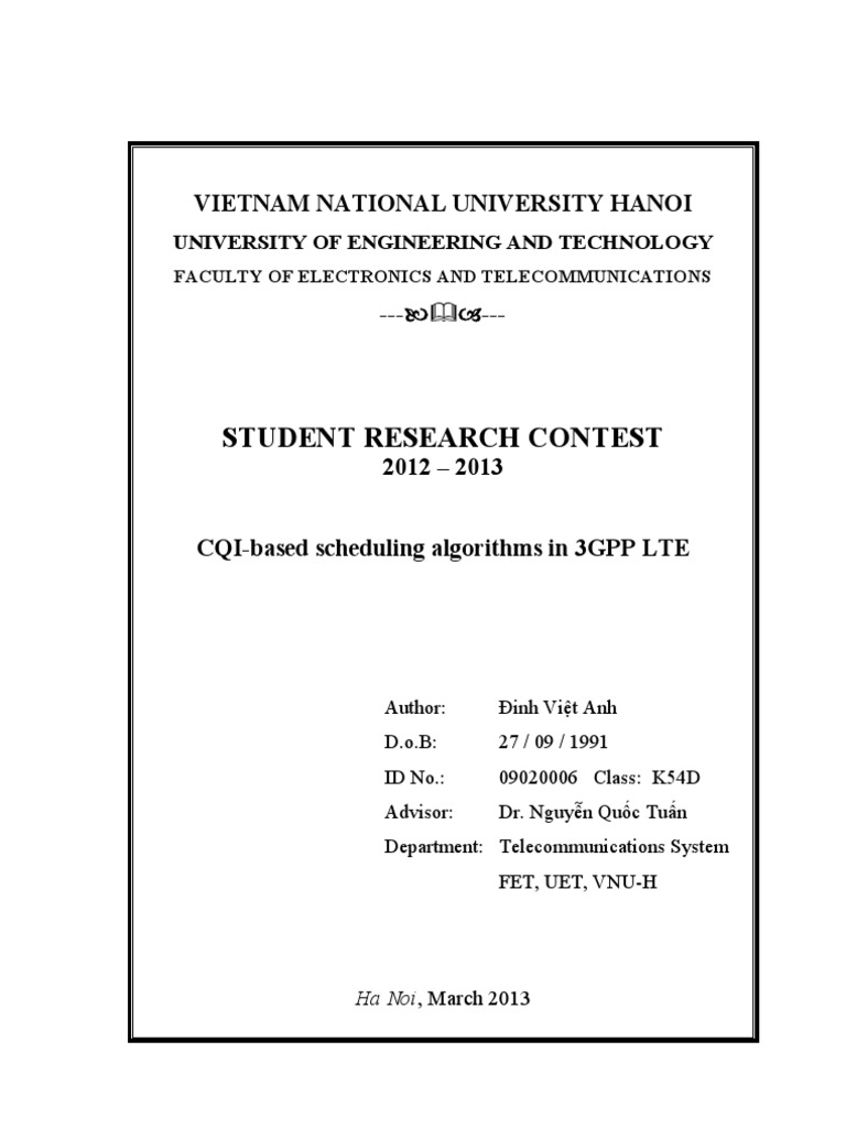 Cqi Based Scheduling Algorithms In 3gpp Lte Pdf Orthogonal Frequency Division Multiplexing