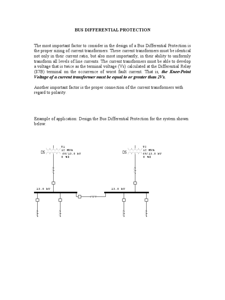 Bus Differential Protection | PDF