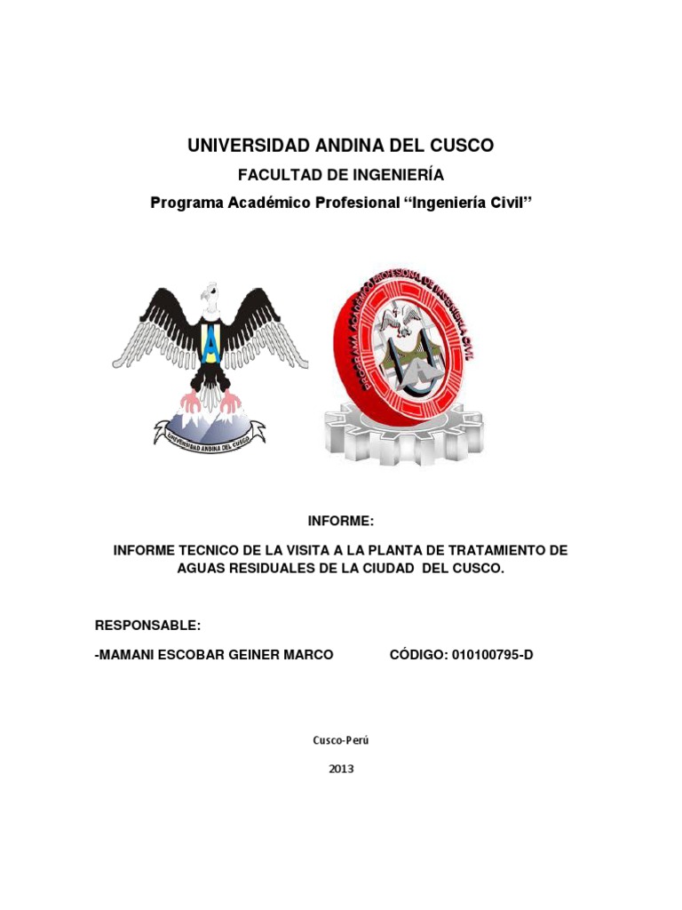 Informe Visita Ptar-Cusco | PDF | Gasolinera | Aguas residuales